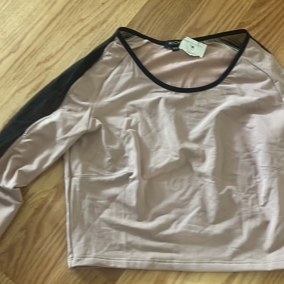 MICHI | Tops | Michi Beige Black Netting Long Sleeve Top S | Poshmark